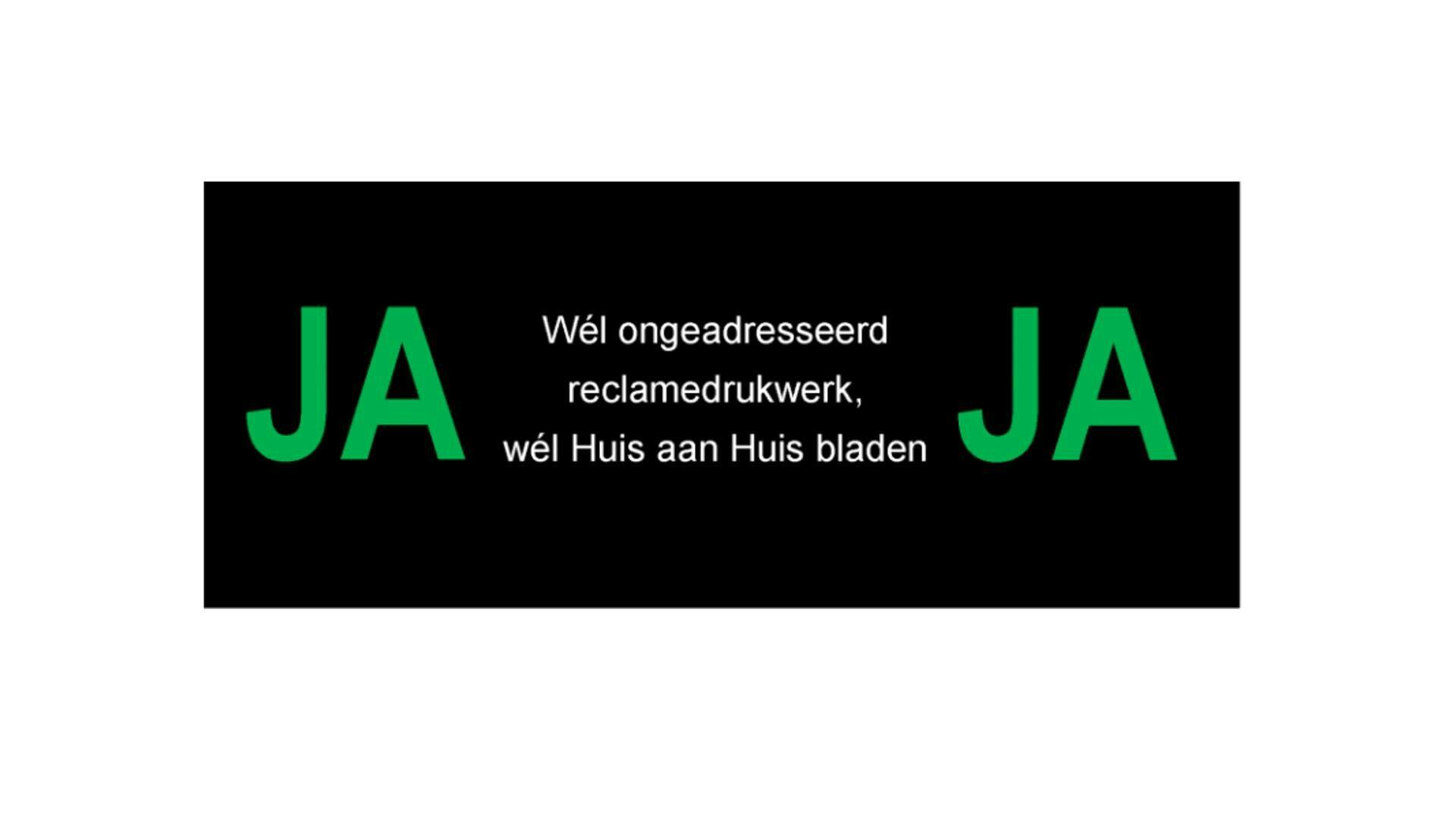 Alleen reclamefolders ontvangen bij JA-JA sticker | in berichten op ...