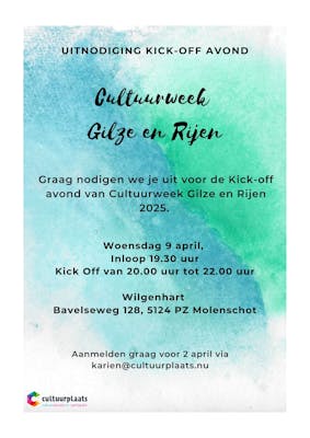 Uitnodiging Kick-Off Cultuurweek Gilze-Rijen | in berichten op ...